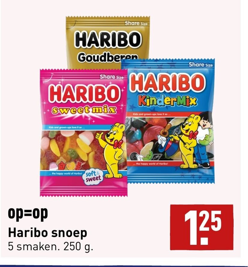 Haribo snoep 250 g aanbieding bij ALDI