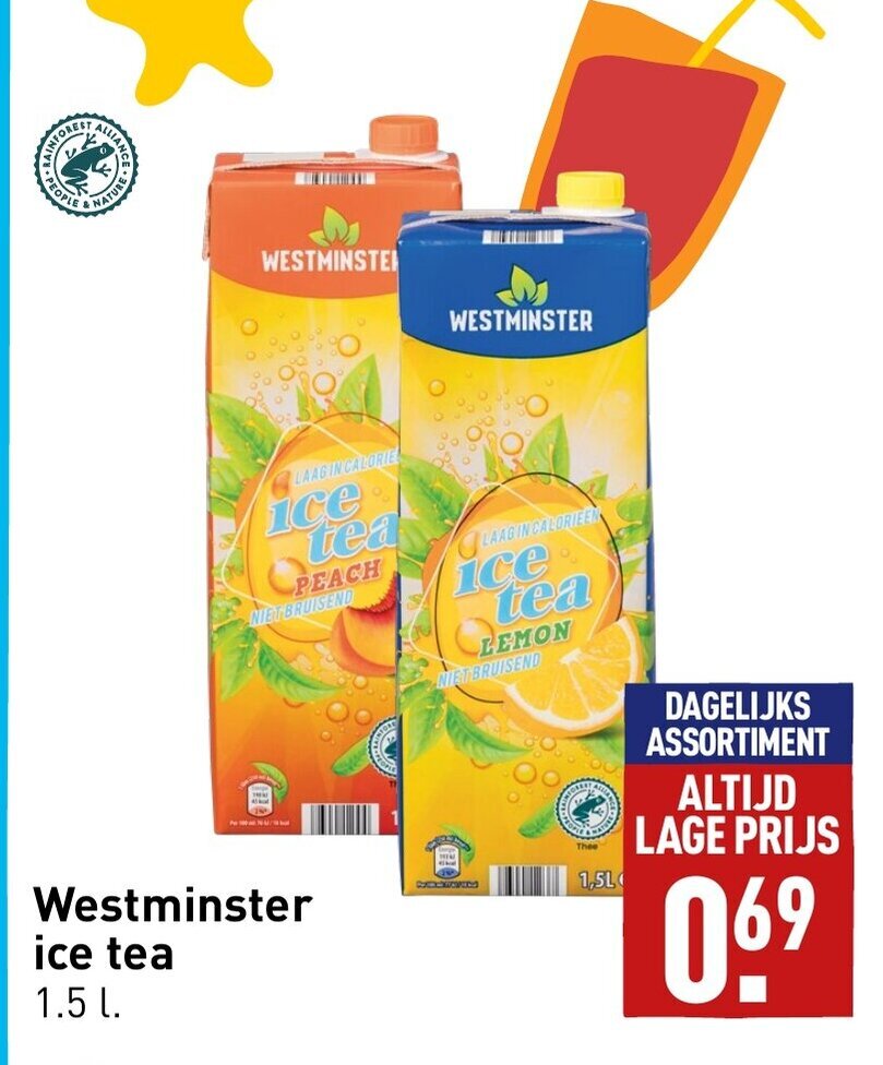 Westminster ice tea 1.5 L aanbieding bij ALDI