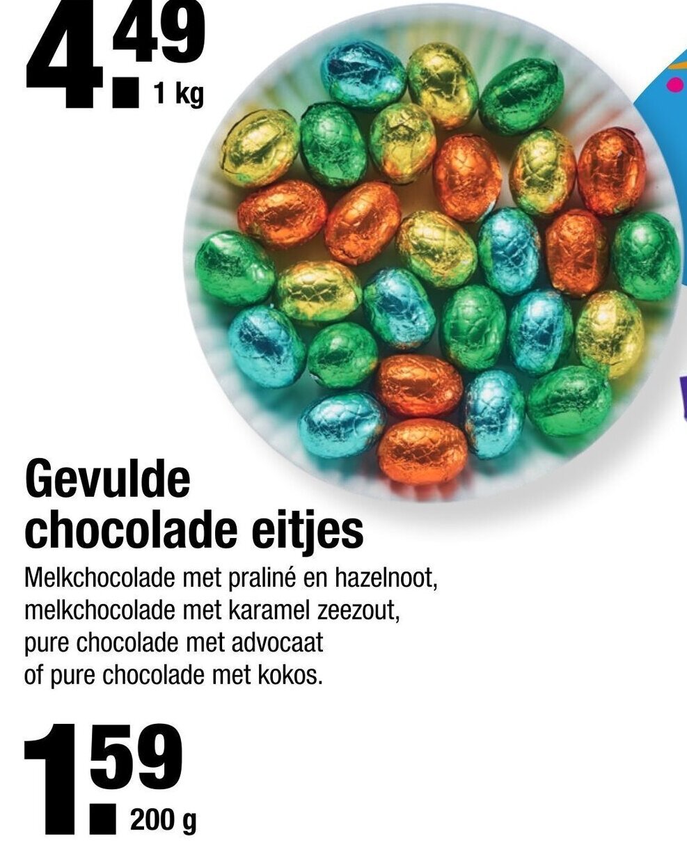 Gevulde Chocolade eitjes 200g aanbieding bij ALDI