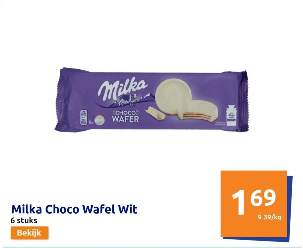 Milka Choco Wafel Wit 6 stuks aanbieding bij Action