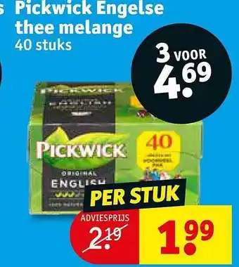 Pickwick engelse thee melange aanbieding bij Kruidvat