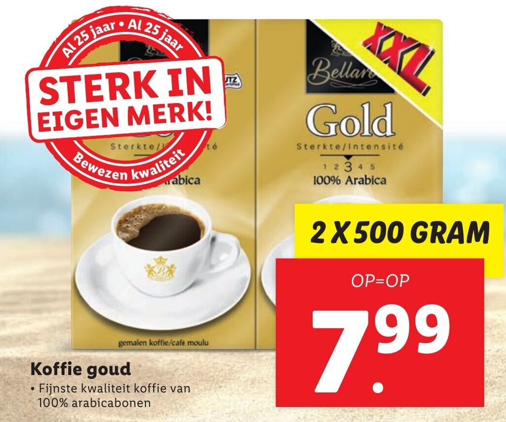 Bellarom Koffie goud 2 x 500 gram aanbieding bij Lidl