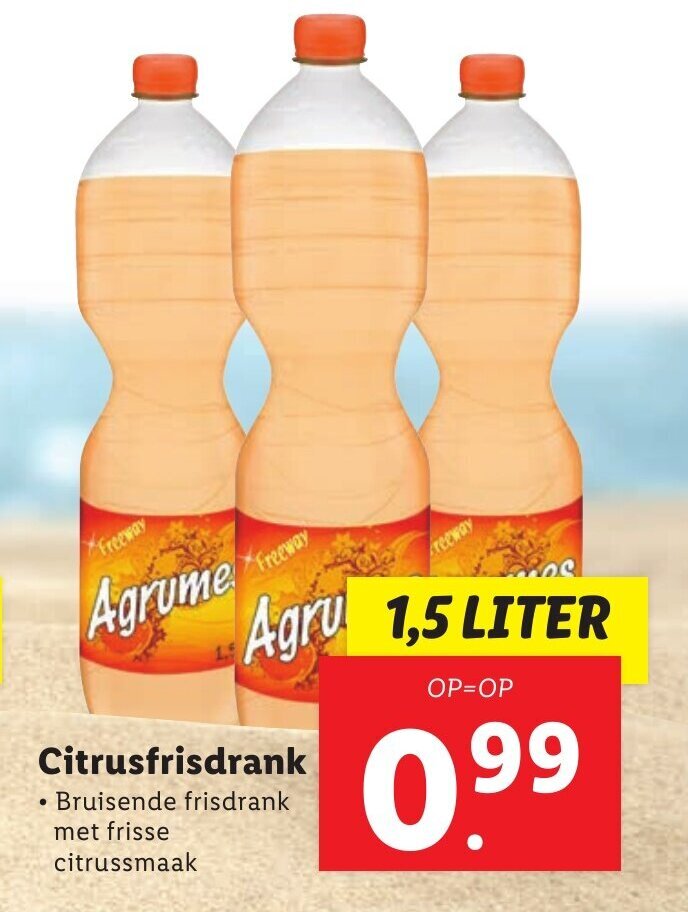 Freeway Citrusfrisdrank 1,5 liter aanbieding bij Lidl