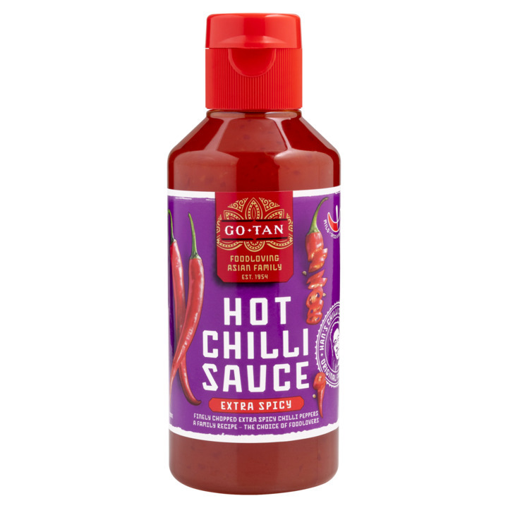 Go-tan hot chilli sauce extra spicy 270ml aanbieding bij Jumbo