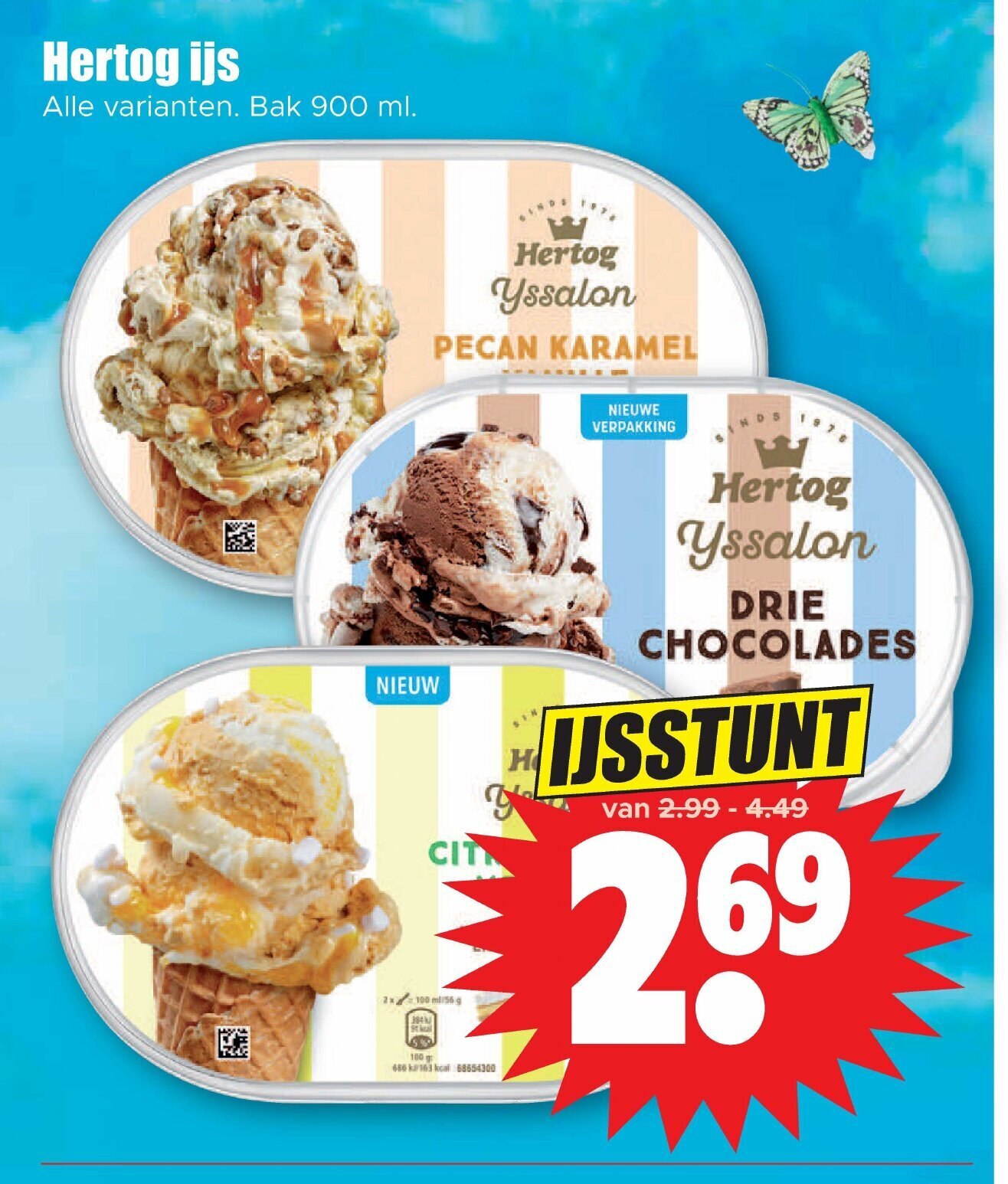 Hertog ijs Alle varianten. Bak 900 ml aanbieding bij Dirk