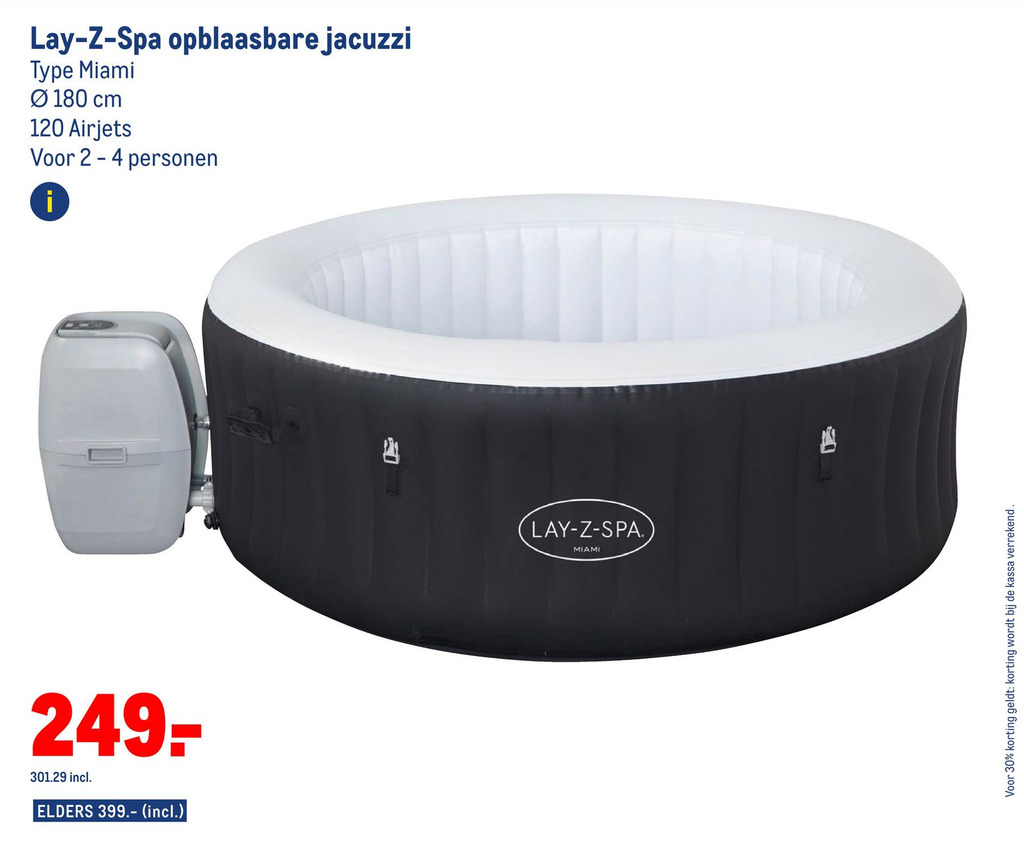 Lay-z-spa opblaasbare jacuzzi aanbieding bij Makro
