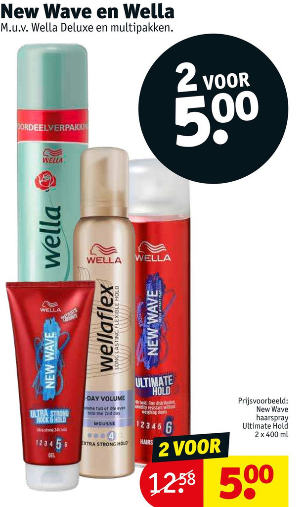 New wave en wella aanbieding bij Kruidvat