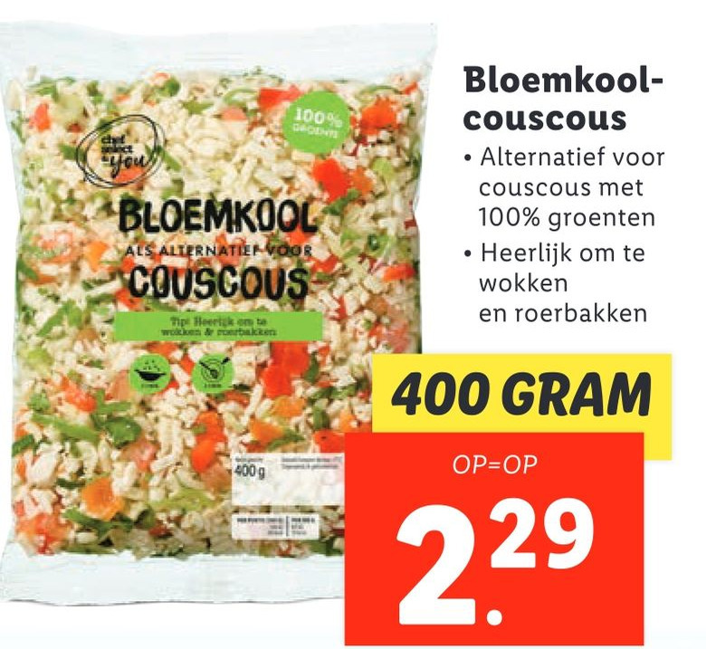 Bloemkool- couscous aanbieding bij Lidl