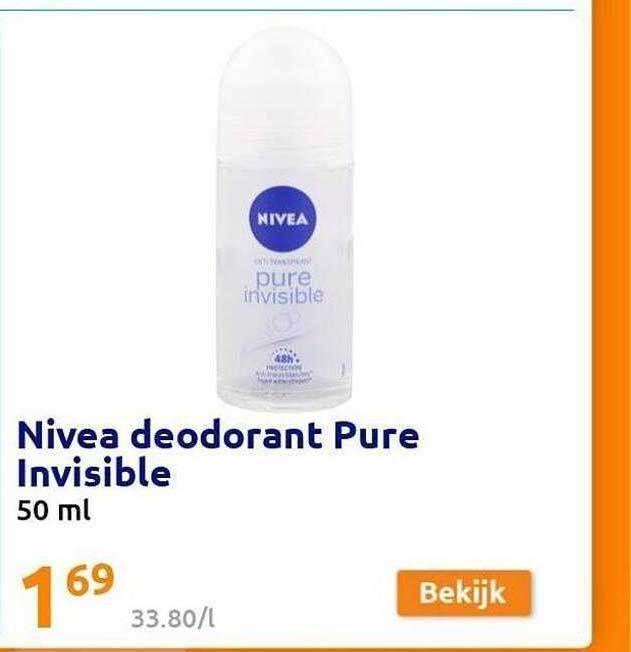 Nivea deodorant pure invisible aanbieding bij Action