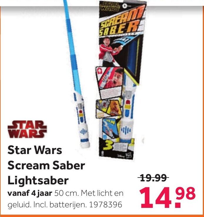 Star Wars Scream Saber Lightsaber aanbieding bij Intertoys