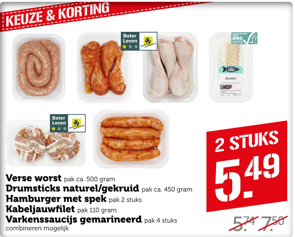 Verse worst aanbieding bij Coop