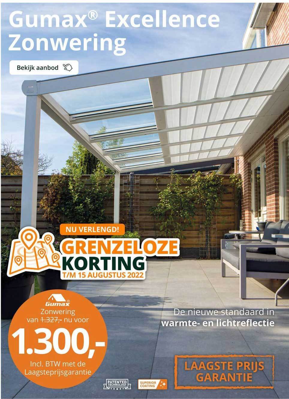 Gumax® excellence zonwering aanbieding bij Tuinmaximaal