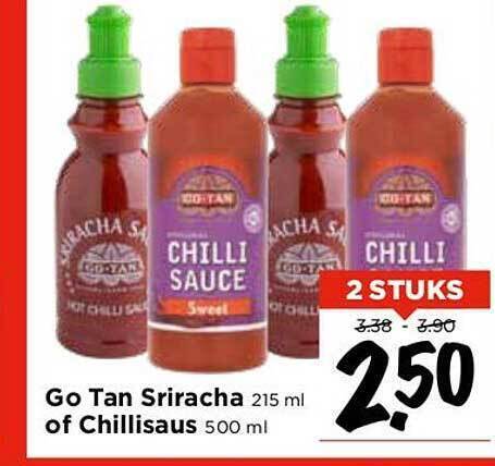 Go tan sriracha of chillisaus aanbieding bij Vomar Voordeelmarkt