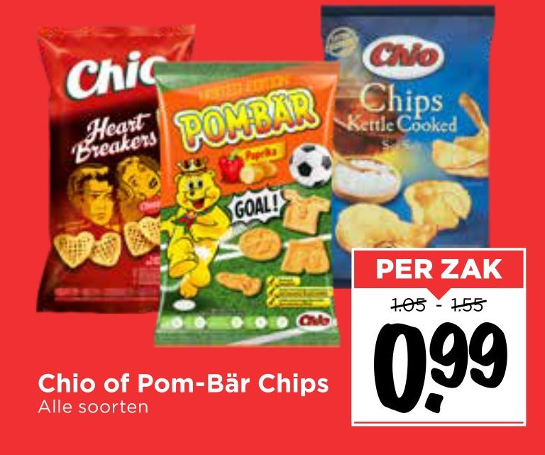 Chio of Pom-Bär Chips aanbieding bij Vomar Voordeelmarkt