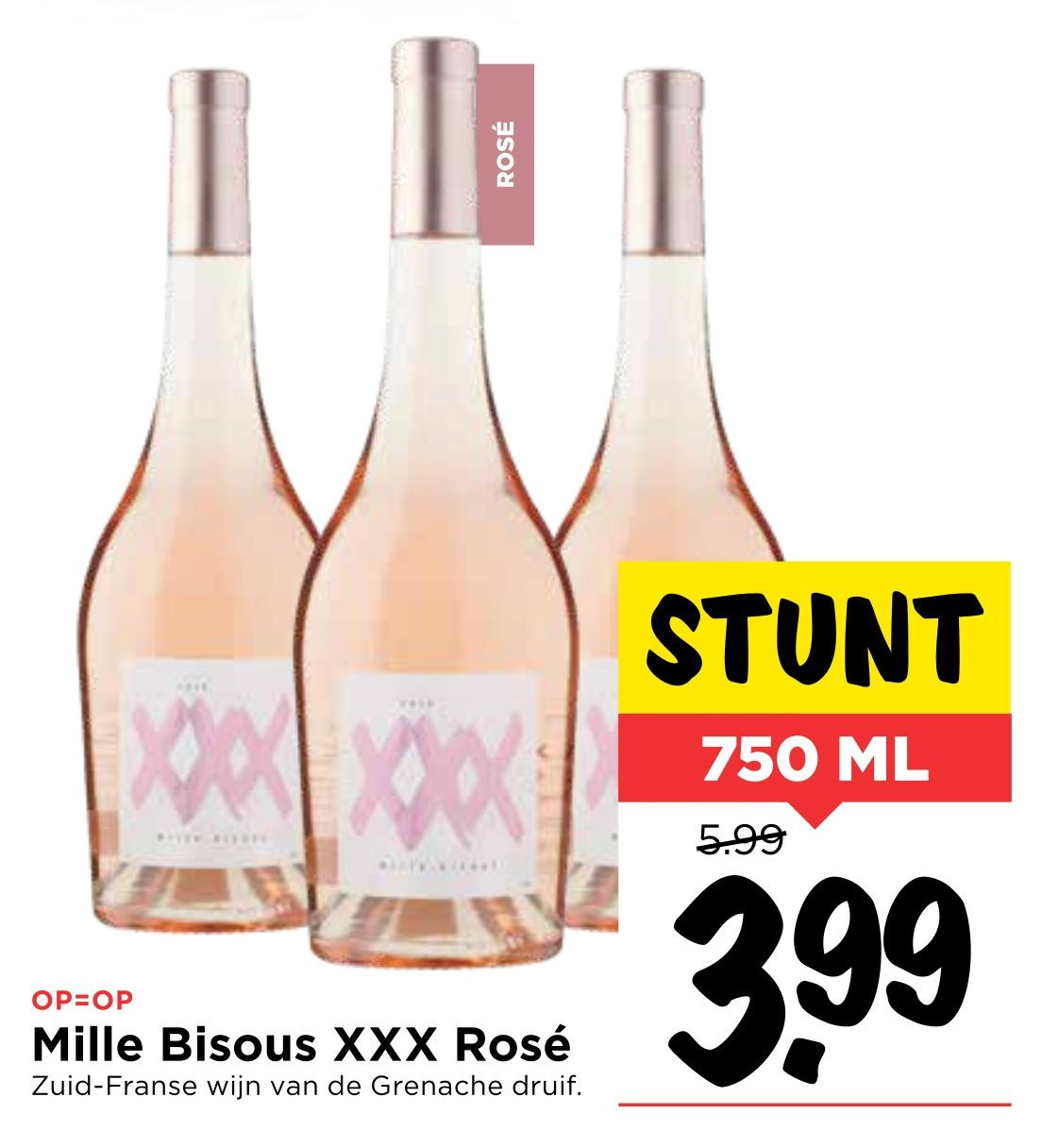 Mille Bisous XXX Rosé aanbieding bij Vomar