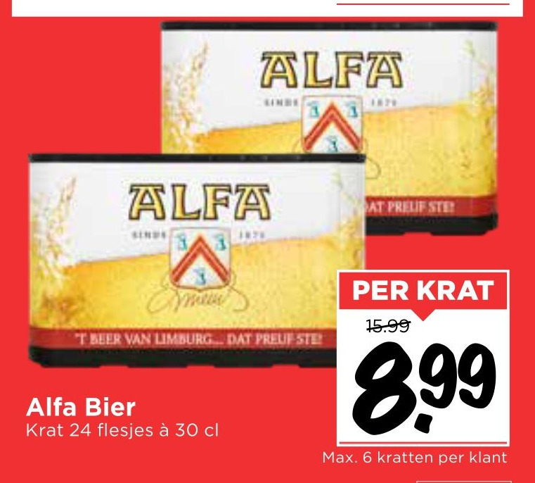 Alfa Bier aanbieding bij Vomar Voordeelmarkt