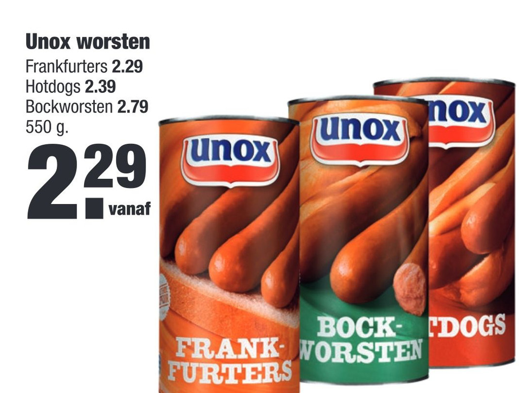 Unox worsten OX wors aanbieding bij ALDI