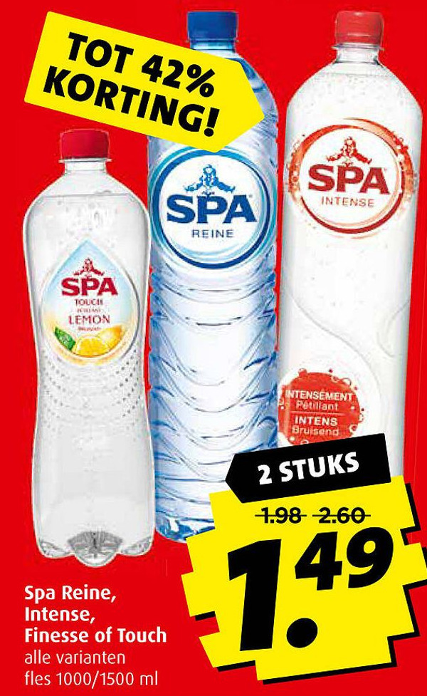 Spa reine, intense, finesse of touch aanbieding bij Boni