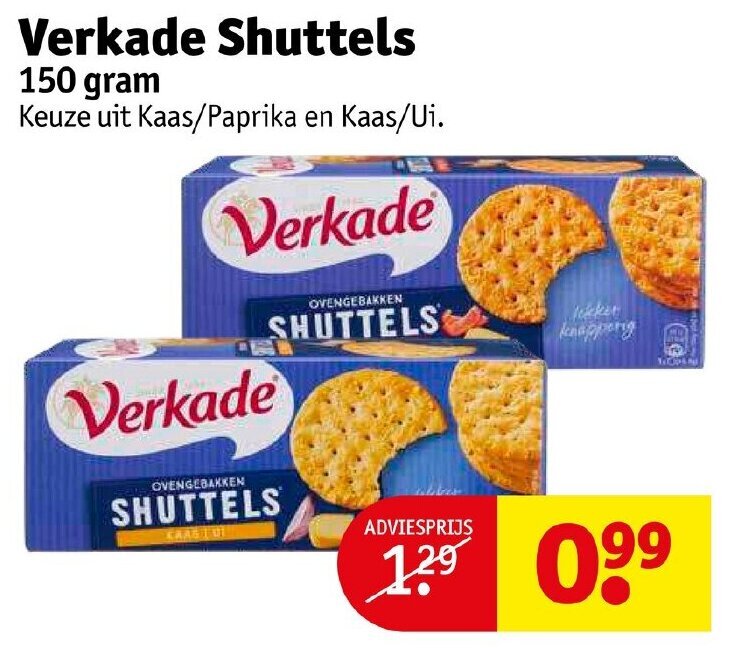 Verkade Shuttels 150g aanbieding bij Kruidvat