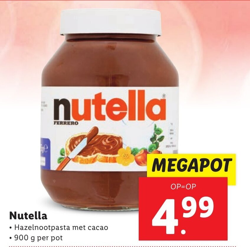 Nutella 900 gr aanbieding bij Lidl