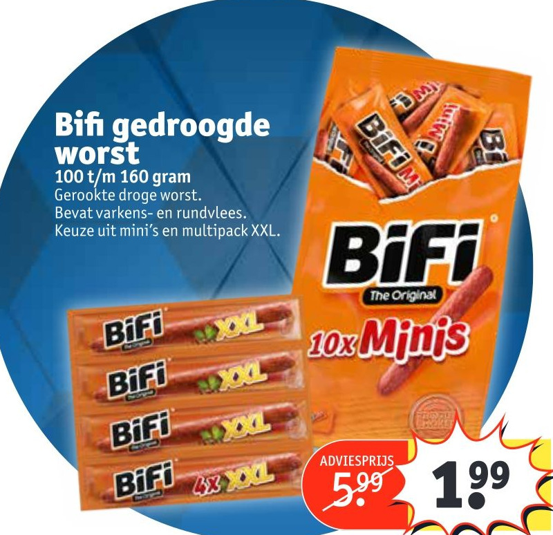 Bifi gedroogde worst aanbieding bij Kruidvat