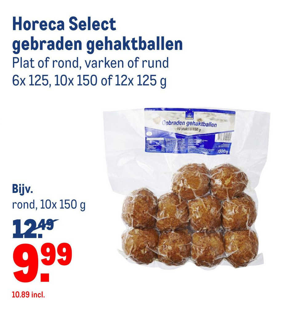 Horeca Select gebraden gehaktballen aanbieding bij Makro