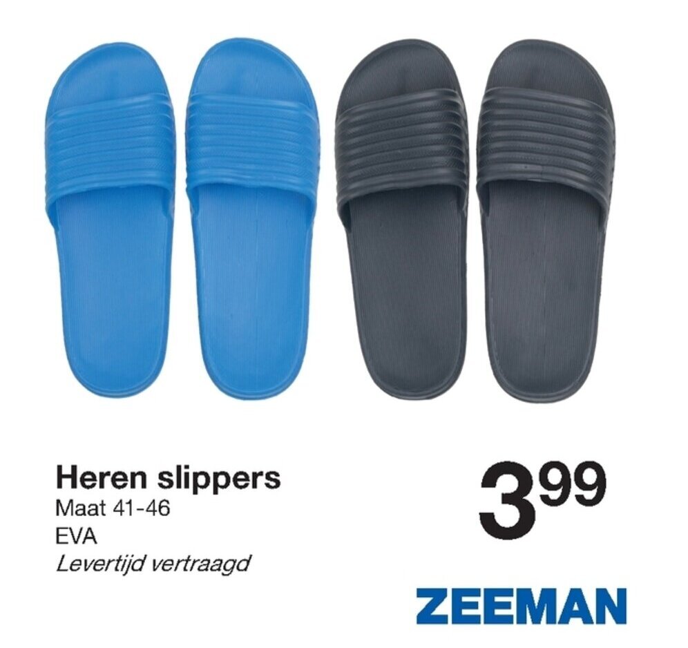 Heren slippers Maat 41-46 EVA aanbieding bij Zeeman