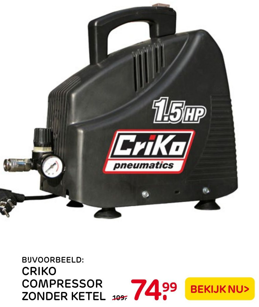 Criko compressor zonder ketel aanbieding bij Praxis