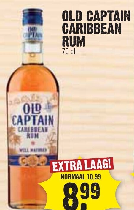 Old captain caribbean rum aanbieding bij Dirk