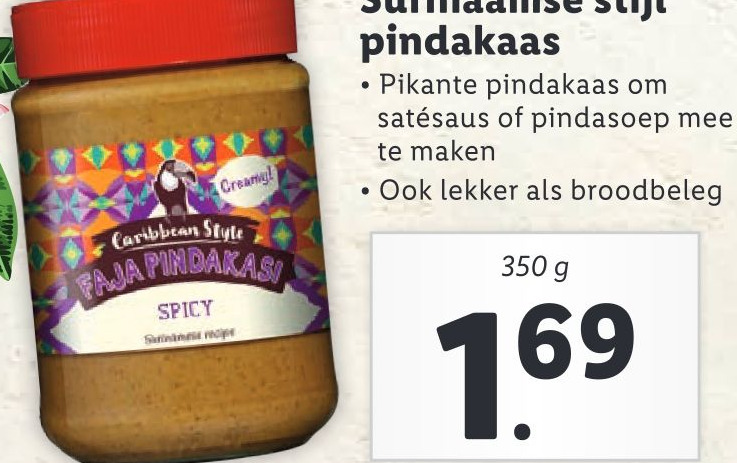 Surinaamse stijl pindakaas aanbieding bij Lidl