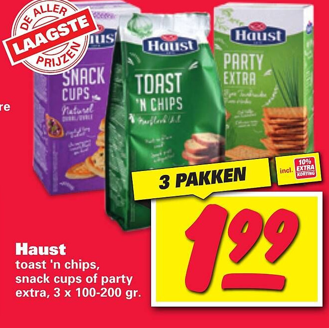 Haust toast 'n chips aanbieding bij Nettorama