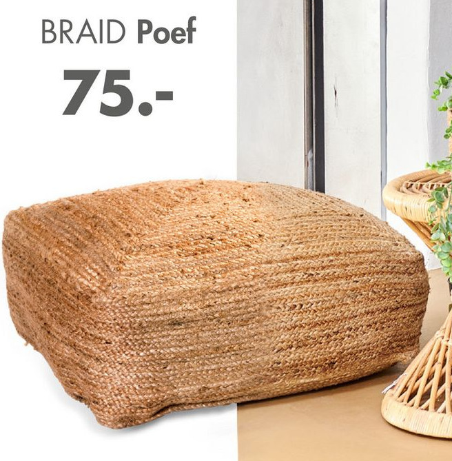 Braid poef aanbieding bij Casa