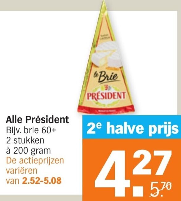 Alle President 200g aanbieding bij Albert Heijn