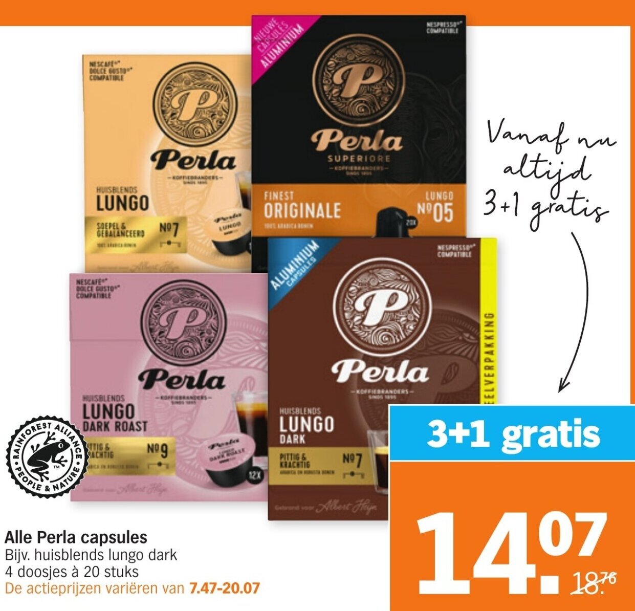 Alle Perla capsules 20 stuks aanbieding bij Albert Heijn