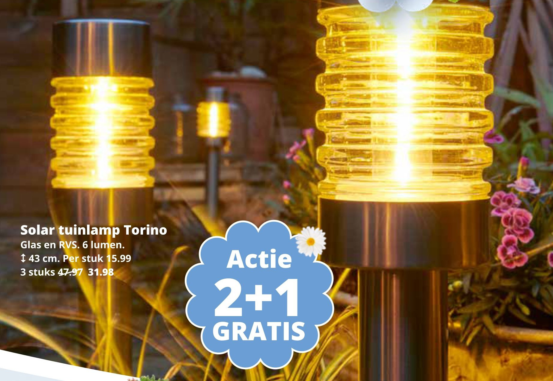 Solar tuinlamp Torino aanbieding bij GroenRijk