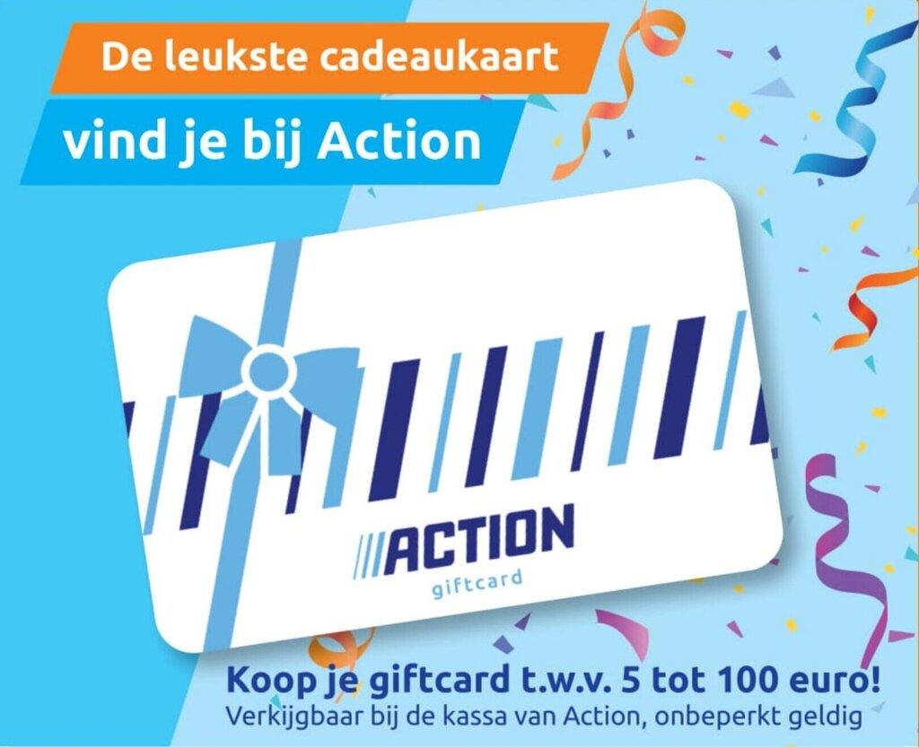 De leukste cadeukaart vind je bij action aanbieding bij Action