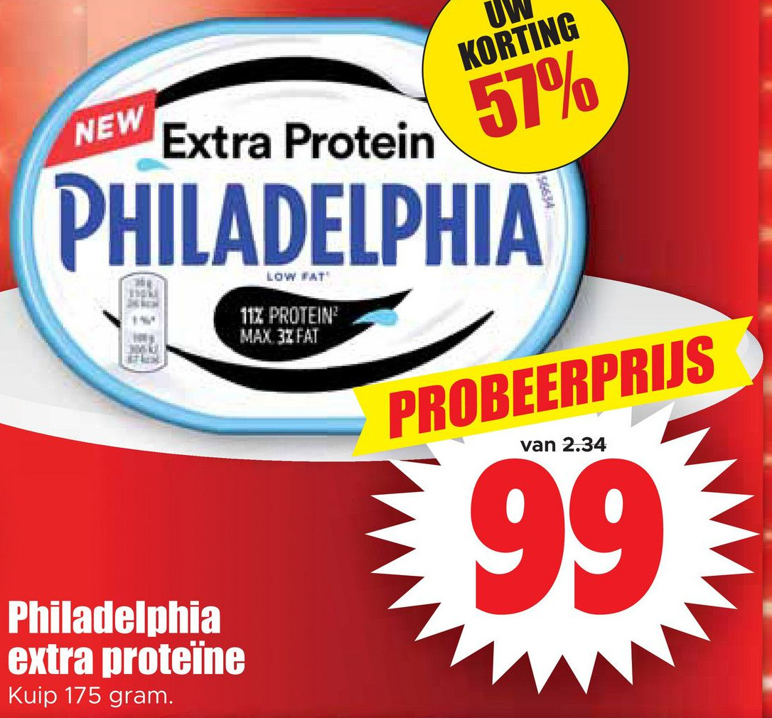 Philadelphia extra proteïne aanbieding bij Dirk