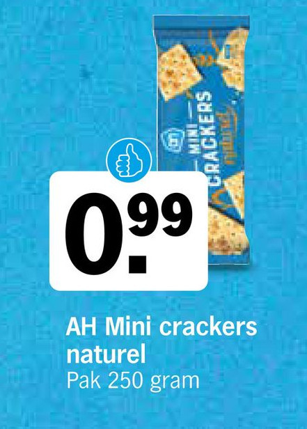 Ah mini crackers naturel aanbieding bij Albert Heijn
