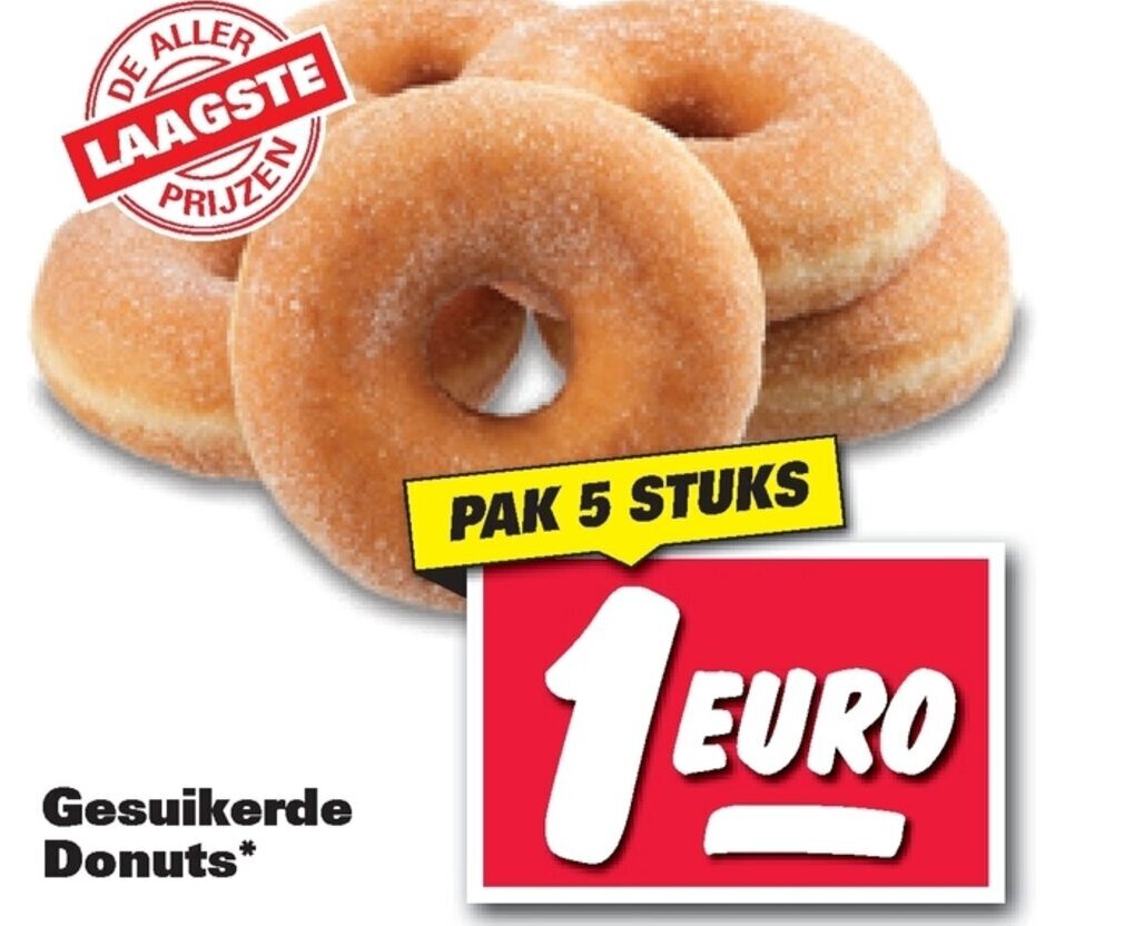 Gesuikerde Donuts Pak 5 Stuks aanbieding bij Nettorama