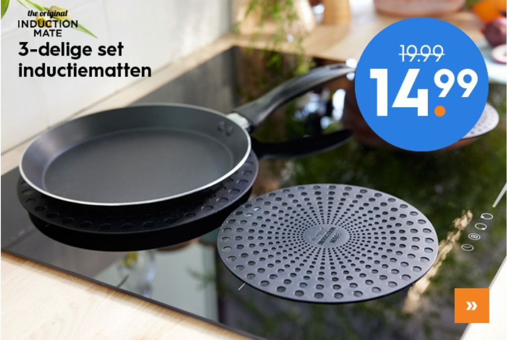 3-delige inductiematten aanbieding bij Blokker