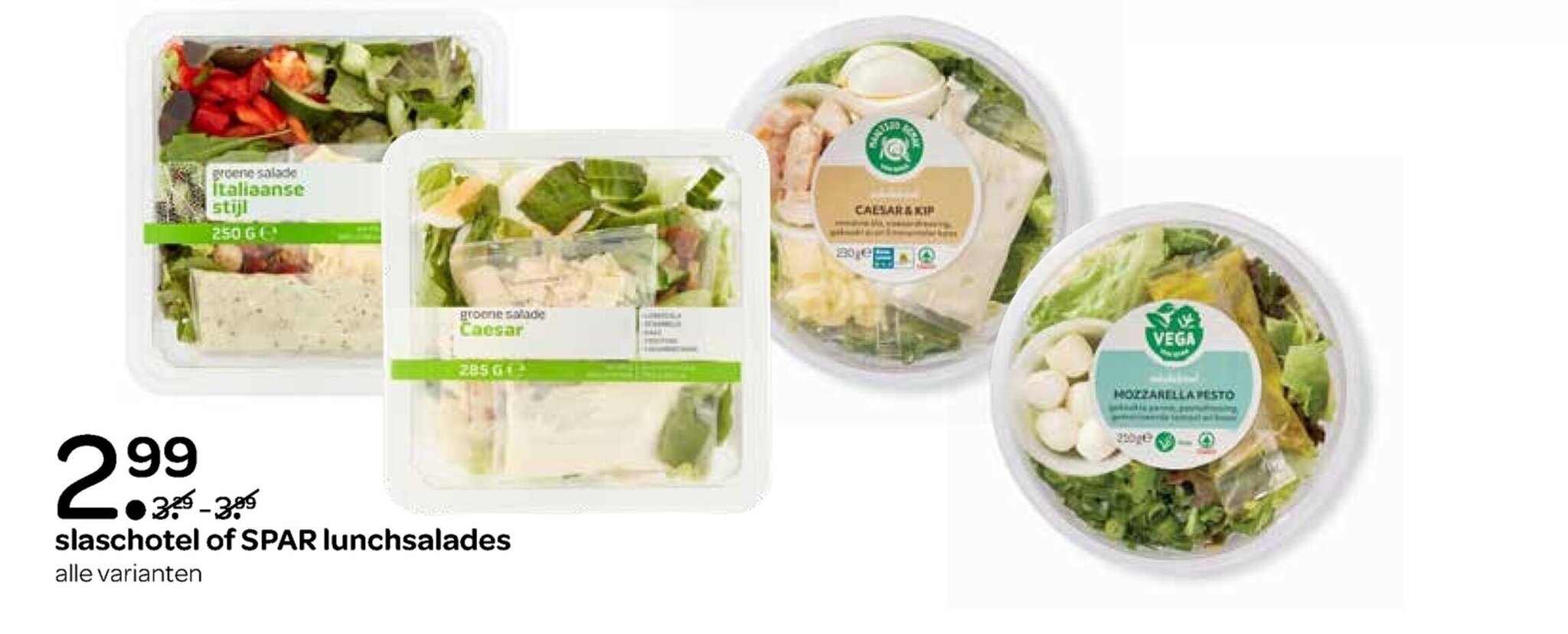 Slaschotel of Spar lunchsalades alle varianten aanbieding bij Spar