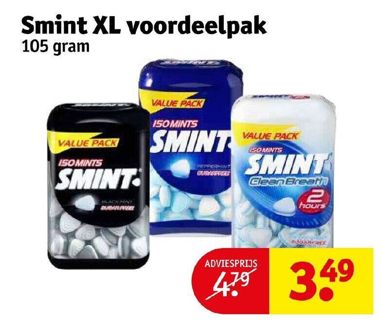Smint XL voordeelpak 105g aanbieding bij Kruidvat