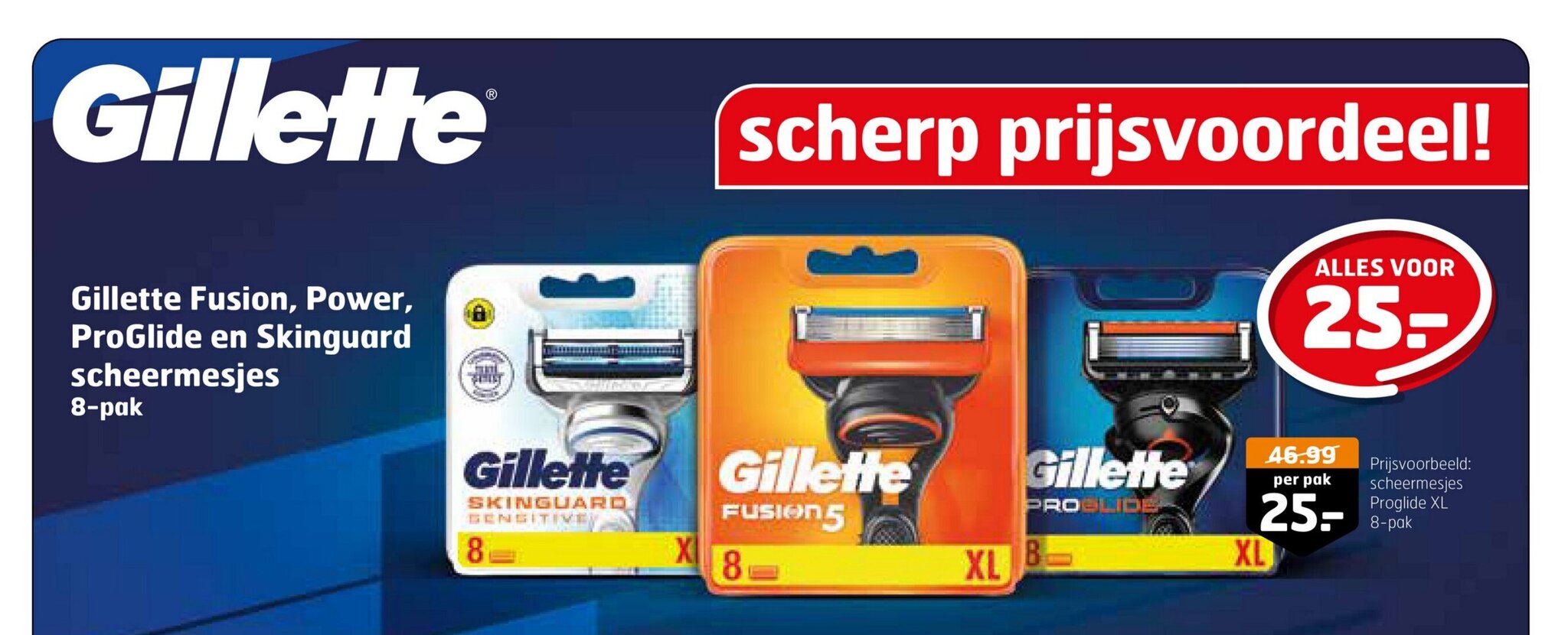 Gillette fusion, power, proglide en skinguard scheermesjes 8-pak ...