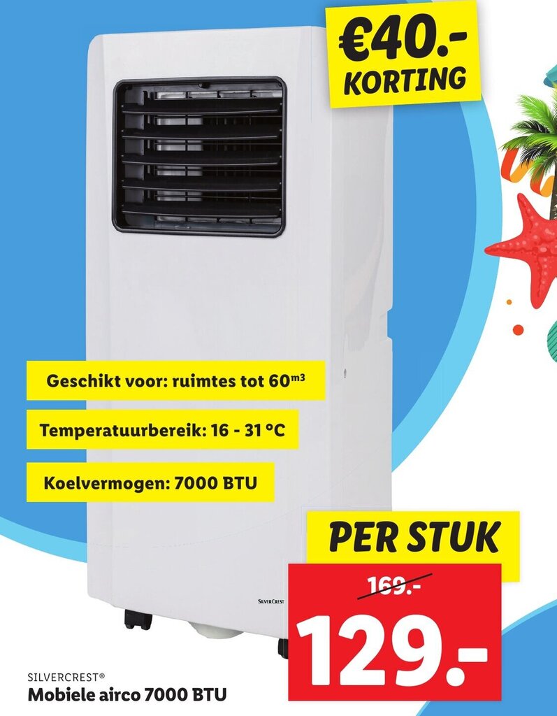 Mobiele airco 7000 BTU aanbieding bij Lidl