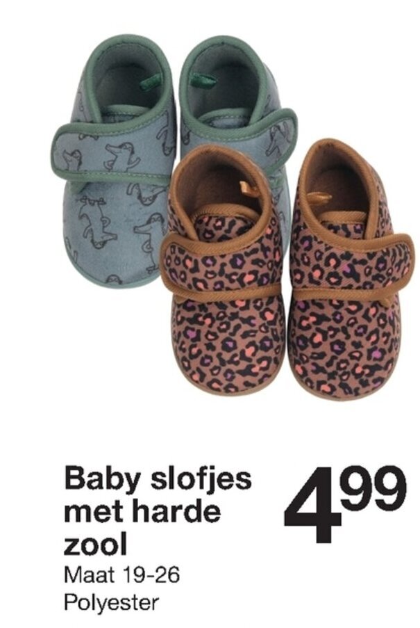 Baby slofjes met harde zool aanbieding bij Zeeman