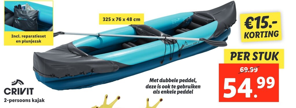 Crivit 2-persoons kajak aanbieding bij Lidl