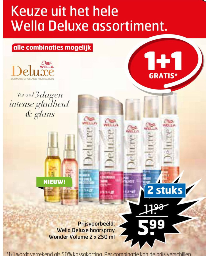 Keuze uit het hele wella deluxe assortiment. 1+1 gratis aanbieding bij ...