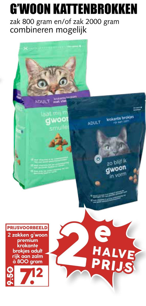 G'woon kattenbrokken aanbieding bij Boon`s Markt