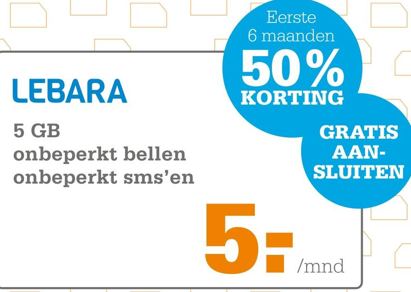 Sim only lebara aanbieding bij Telecombinatie