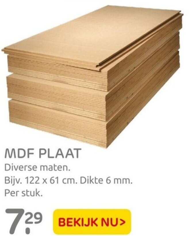 Mdf plaat 122x61cm aanbieding bij Praxis